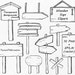 Hand Drawn Wooden Sign Clipart Doodle signs clip art PNG | Etsy