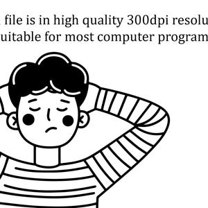 Emotions and Gestures Clipart - Bundle SVG Black and White Illustration ...