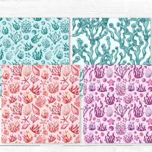 Underwater Seamless Patterns, Seaweed Digital Papers, Seamless Paper ...