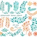 Watercolor Floral Clipart, Watercolor Leaves Clipart, Watercolour, Hand ...