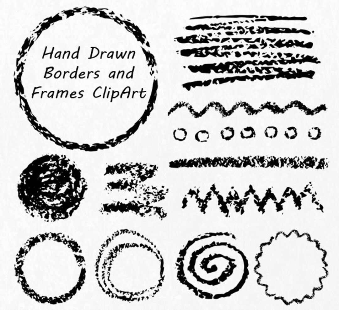 Hand Drawn Borders and Frames, Doodle Clip Art, Hand Drawn Clip Art ...