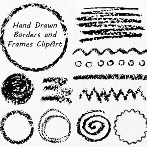 Hand Drawn Borders and Frames, Doodle Clip Art, Hand Drawn Clip Art ...