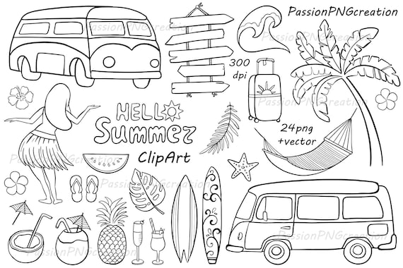 Clip Art Summer Black And White