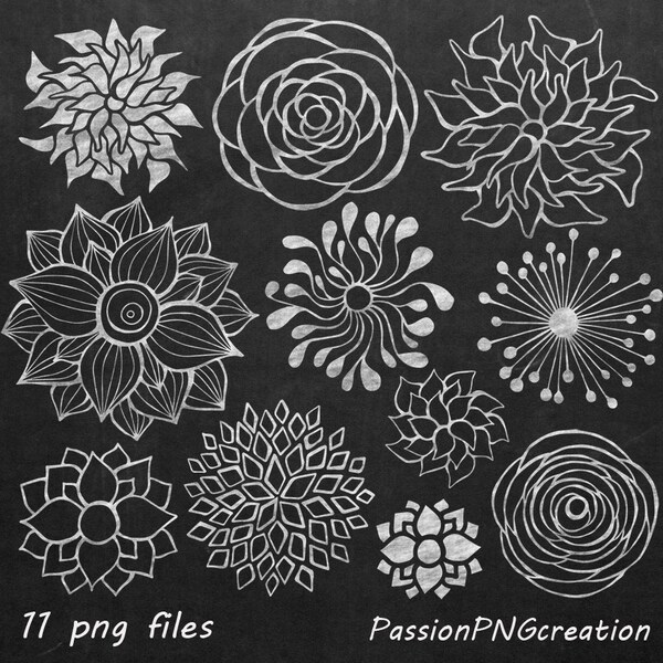 Chalkboard Flowers - Etsy