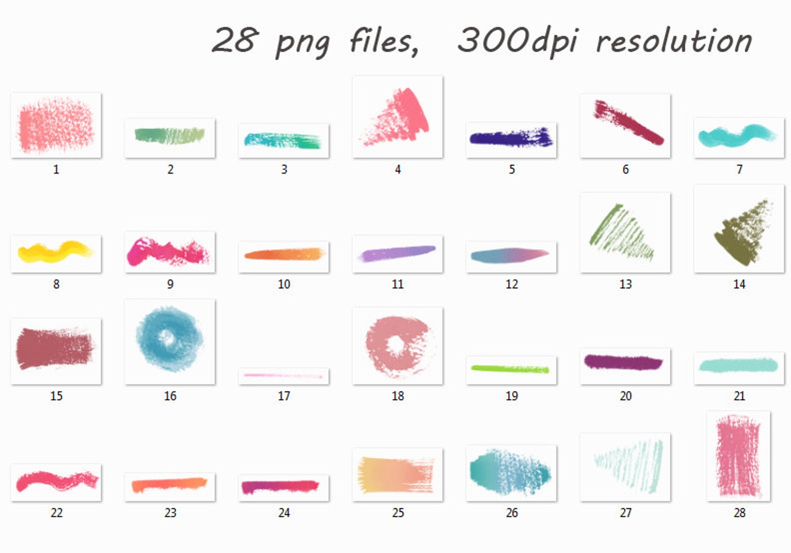 Watercolor Strokes Clipart Brush Strokes clipart Watercolor | Etsy