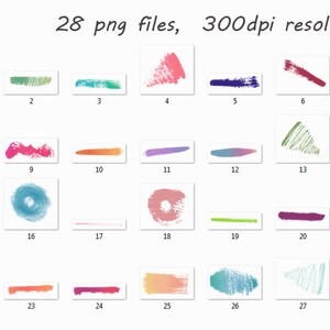 Watercolor Strokes Clipart, Brush Strokes, Clipart, Watercolor Clip Art ...