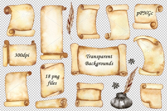 Parchment Paper Scroll Background Clipart