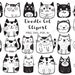 Doodle Cats Clipart Bundle: Vector Line Art (PNG, SVG, AI) - Etsy