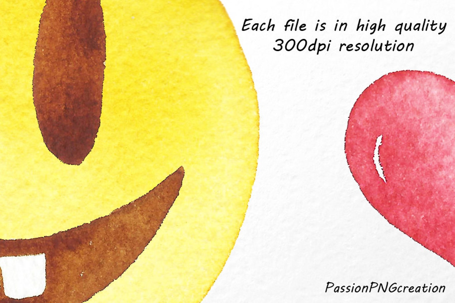 Watercolor Emoji Clipart DIY Watercolor Clip Art Instant - Etsy