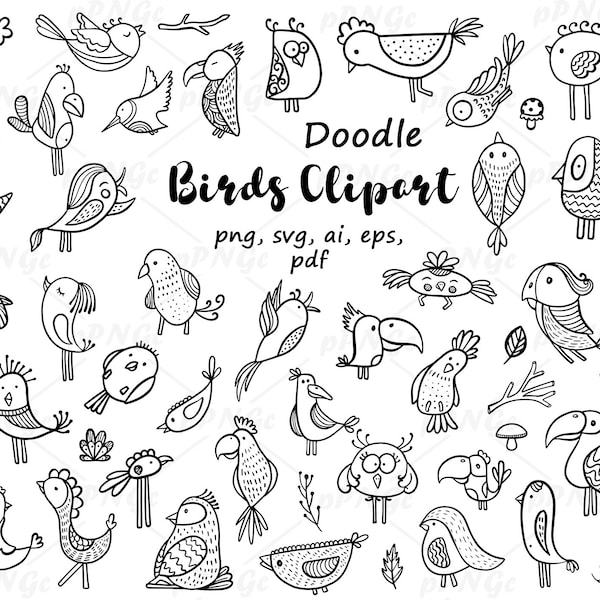 Doodle Birds - Etsy