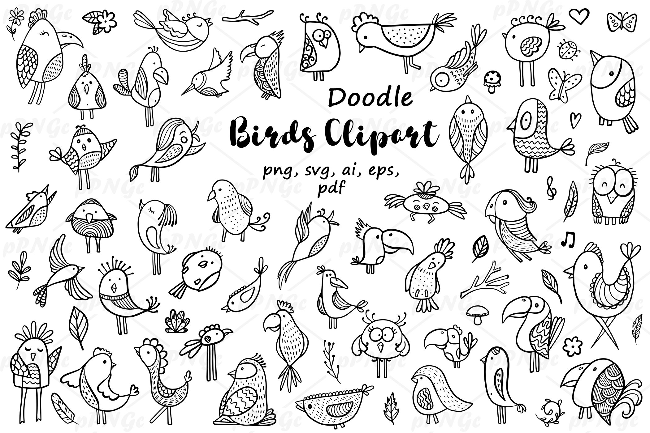 Vector Birds Svg Clipart Doodle Birds Clipart Fairy Tale - Etsy UK