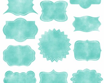 44 Digital Watercolor Frames Labels Printable Personal and | Etsy
