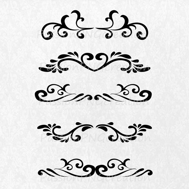 Digital Flourish Swirls Border Calligraphy Decorative | Etsy