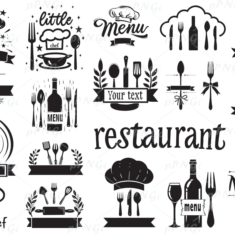 Menu Logo Clipart - Etsy UK