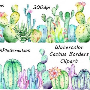 Big Set of Watercolor Cactus Clipart, Hand Painted Succulents, Digital ...