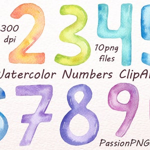 Watercolor Rainbow Set of Alphabet, Numbers, Shapes and Splotches ...
