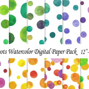 Dots Watercolor Digital Paper Pack Watercolor Dots Digital - Etsy