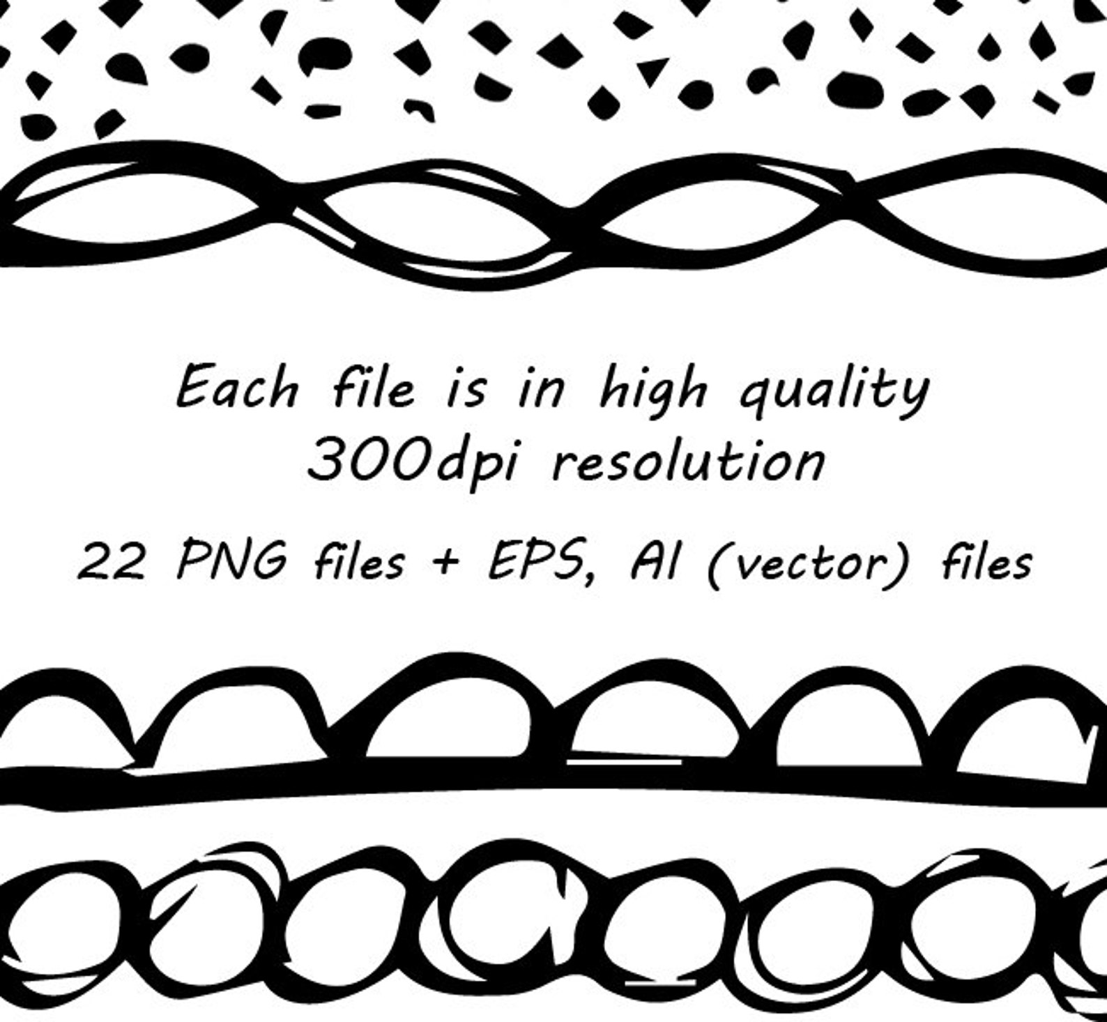 Doodle Borders Clipart Strings Clipart String Borders Clip - Etsy