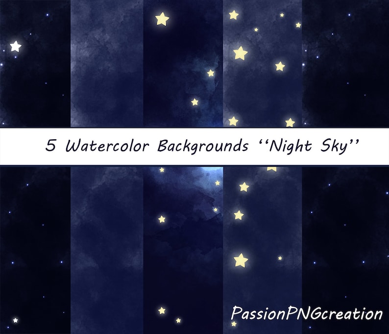 Night Sky Watercolor Background Watercolour Digital Papers - Etsy