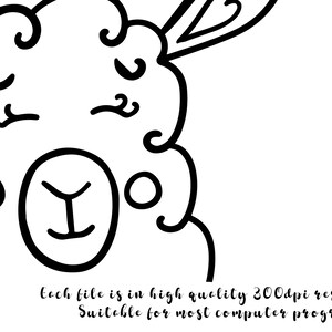 Doodle Llama Clipart, Llama Clip Art, Png, Eps, Ai, Vector, Llama ...