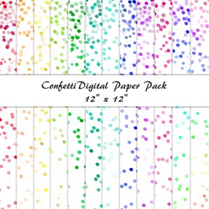 Confetti Digital Paper Pack 12 X 12 Dots Paper - Etsy