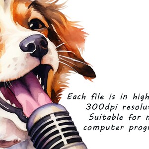 Watercolor Dogs Playing Musical Instruments Clipart Set for Crafts ...