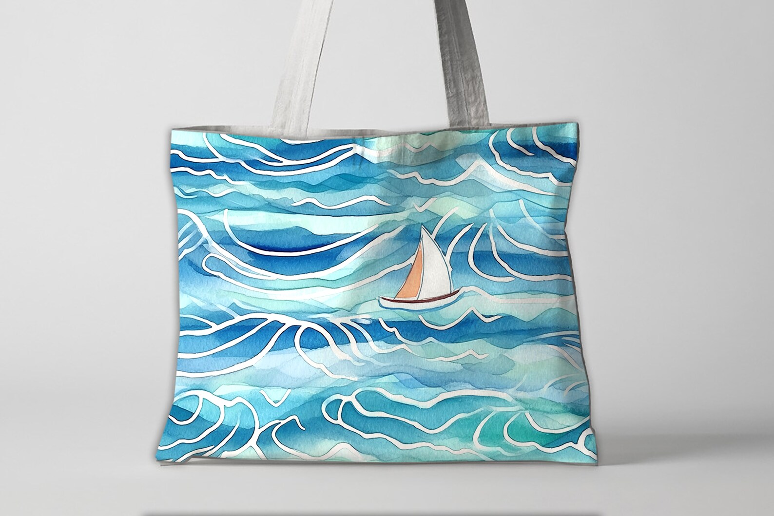 Ocean Waves Watercolor Seamless Patterns: Sea-inspired Designs (digital ...
