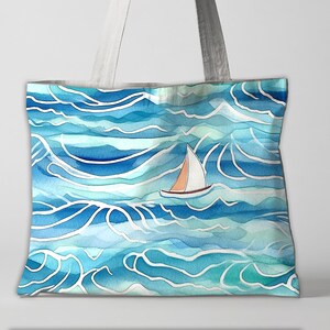 Ocean Waves Watercolor Seamless Patterns: Sea-inspired Designs (digital ...