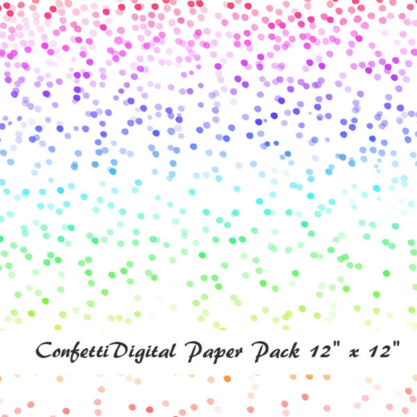 Confetti Digital Paper Pack 12 X 12 Dots Paper - Etsy