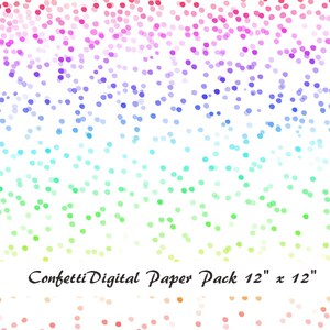 Confetti Digital Paper Pack 12 X 12 Dots Paper - Etsy