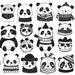 Cute Panda Line Art Designs SVG Clipart Set, PNG, Files for Cricut ...
