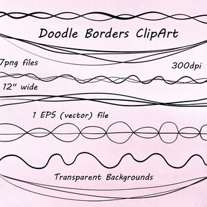 Doodle Borders Clipart, Doodle Vector Clip Art, EPS, Vector Clipart ...