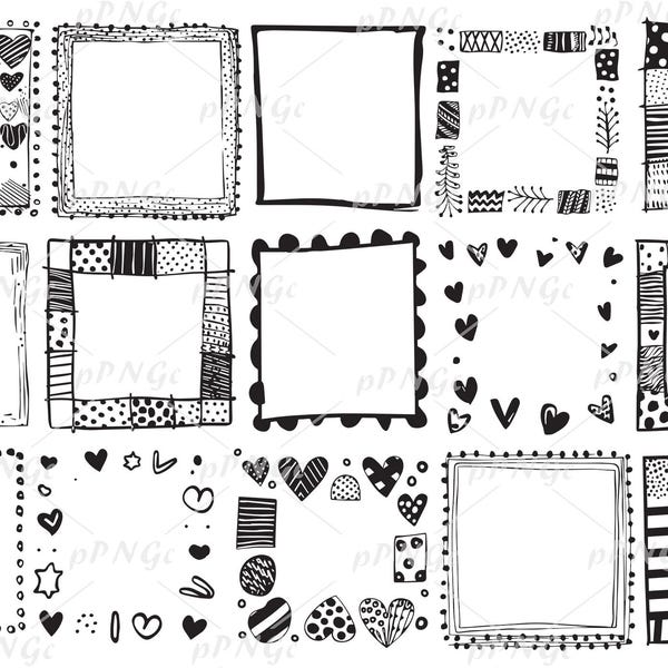 Doodle Borders - Etsy