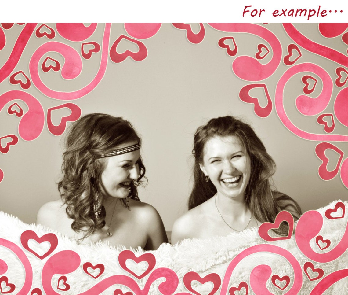 Watercolor Love Corners Valentine Clipart Watercolor - Etsy