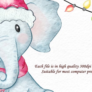 Tropical Christmas Clipart, Safari Animals Watercolor Clipart With ...