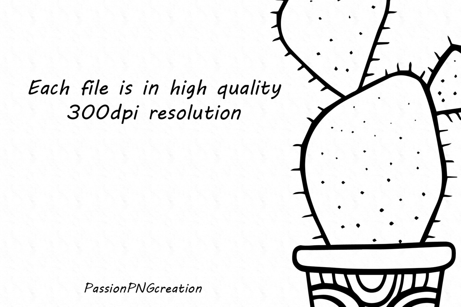 Doodle Potted Cactus Clipart Hand Drawn House Plant PNG | Etsy