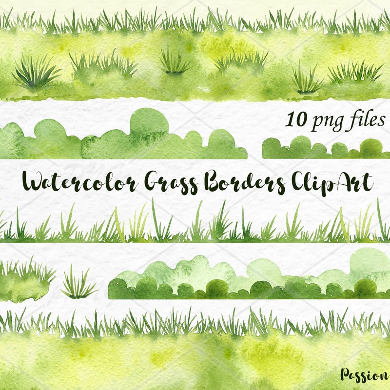 Grass and Flowers Border - Etsy