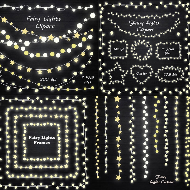 Fairy Lights Clipart - Etsy