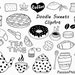 Big Set of Doodle Sweets Clipart,tea Time Clip Art, Dessert Doodles ...