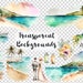 Watercolor Coastal Scene Clipart, Paradise Beaches, PNG Files, Tropical ...
