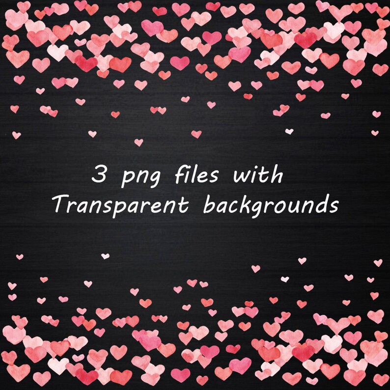 Watercolor Hearts Borders Clipart Frame Clipart Watercolour - Etsy Hong ...