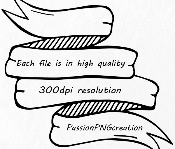 Hand Drawn Ribbon Banners Clipart Doodle Clip Art Elements - Etsy Canada