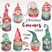 Gnome Bundle Clipart, Watercolor Gnome Clip Art, Christmas Dwarf ...