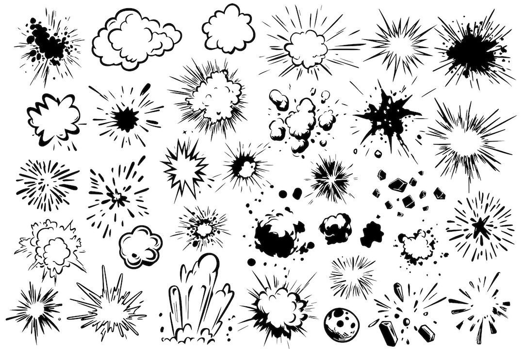 Explosion Clipart Bundle, Cartoon Explosions, Comic Book Effects, Blast ...