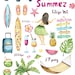 Watercolor Summer Clipart, Beach Clipart, Tropical Graphics, Printable ...