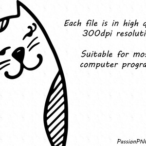 Doodle Cats Clipart, Digital Doodles Clip Art, Png, Eps, Ai, Vector ...