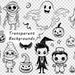 Doodle Halloween Cute Monsters & Ghosts Vector Clipart: Svg, Eps, Png ...