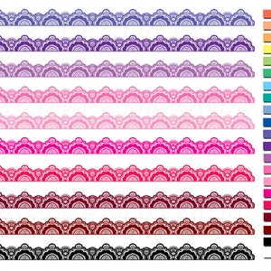 Lace Border Clip Art, Digital Clipart, Lace Digital Clipart, Colored ...