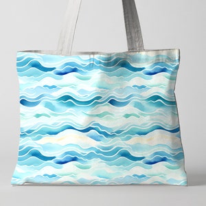 Ocean Waves Watercolor Seamless Patterns: Sea-inspired Designs (digital ...