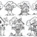 Tree House Doodle Clipart: Whimsical SVG, PNG, EPS Files - Etsy UK